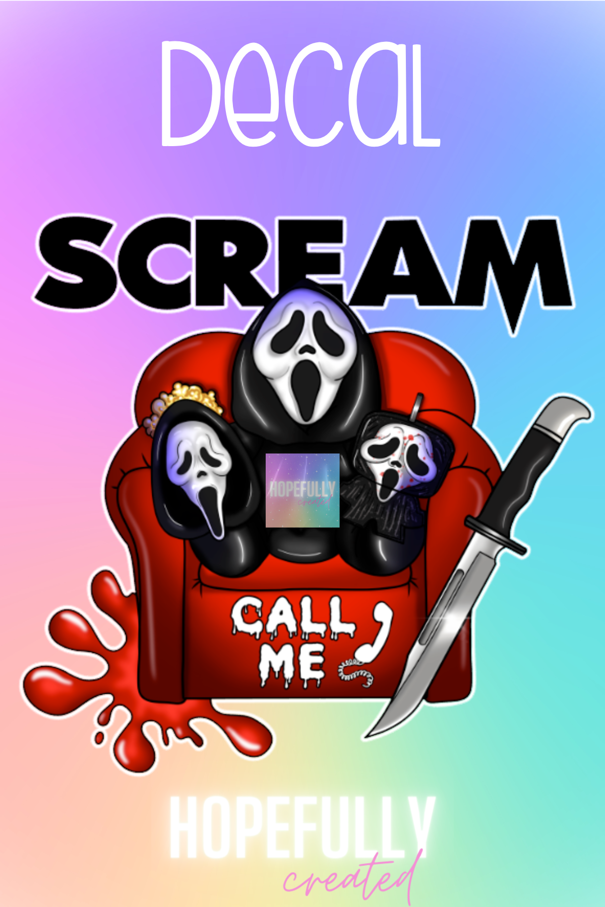 Ghostface Movie Black Words Decal-43 VIP – Hopefully Created